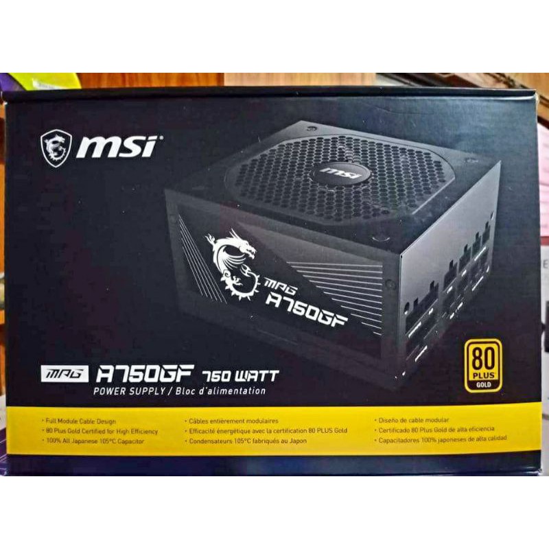 MSI MPG Series, A750GF, 750 Watt, 80+ Gold Certified, Fully Modular Power Supply | Shopee ...