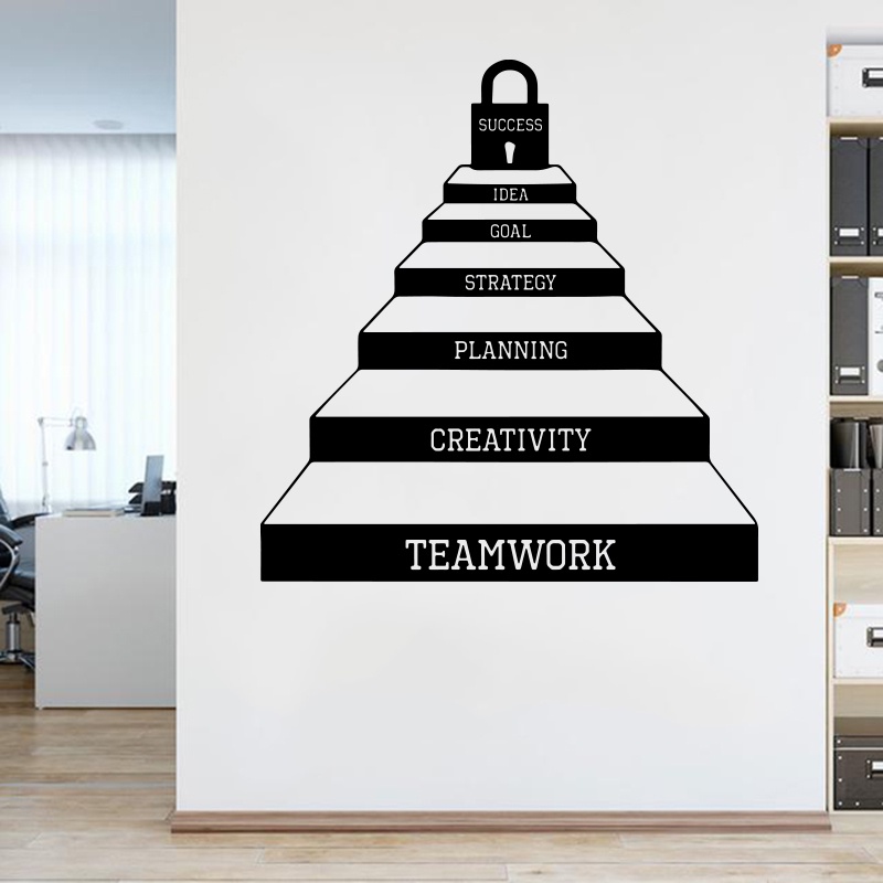 Success Teamwork Ladder Stairs Office Wall Decal Goal Idea ...