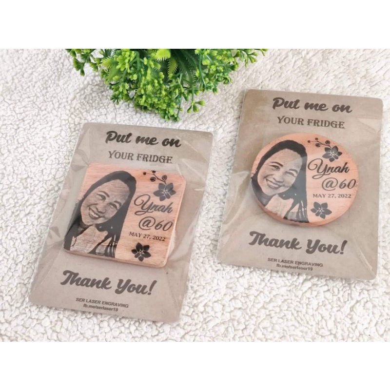 Personalized Wooden Ref/Fridge Magnet | WITH LASER ENGRAVED | Shopee ...