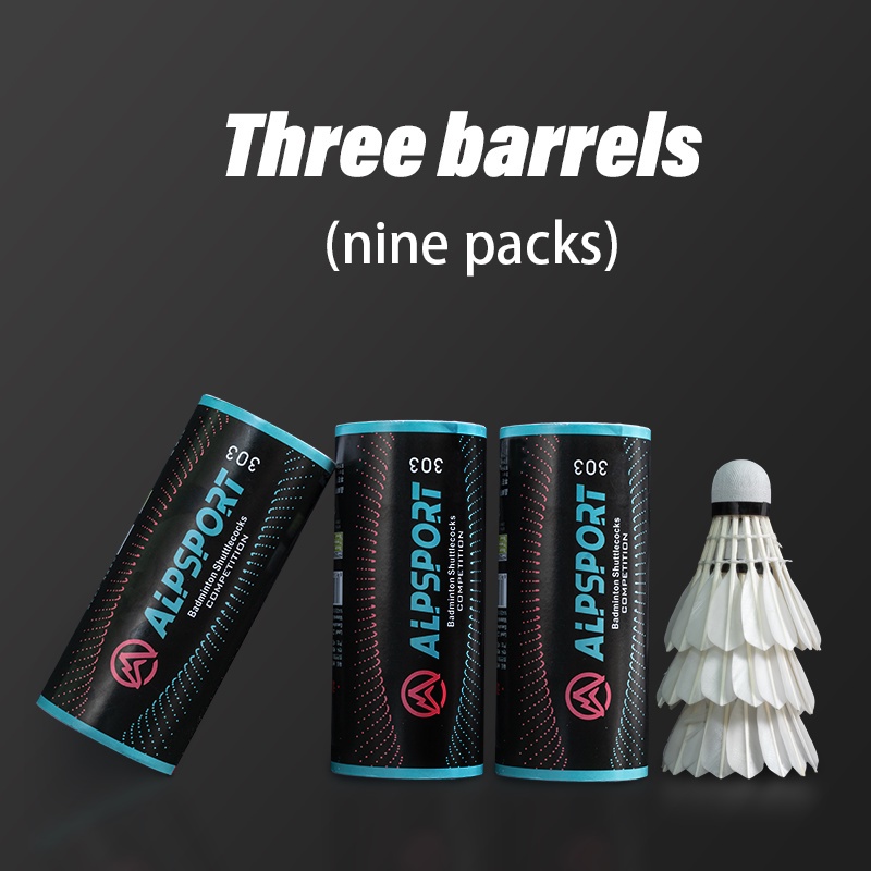 Alpsport 303 3/9 Pcs Tube White Goose Feather Badminton Ball For ...