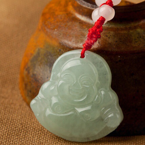 Red String Green Faux Jade Buddha Pendant Necklace | Shopee Philippines