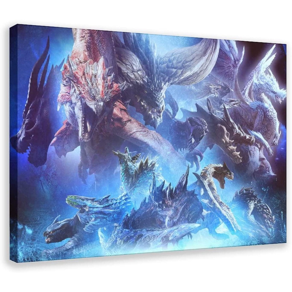 Monster Hunter World Game Canvas Poster Wall Art Decor Print Picture ...