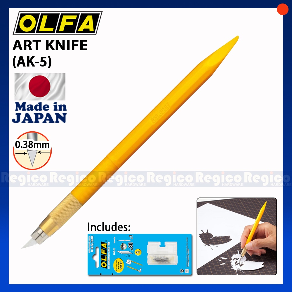 Olfa Art Knife(AK-5) with blade pack(KB-5/30B) Regico Hardware | Shopee Philippines