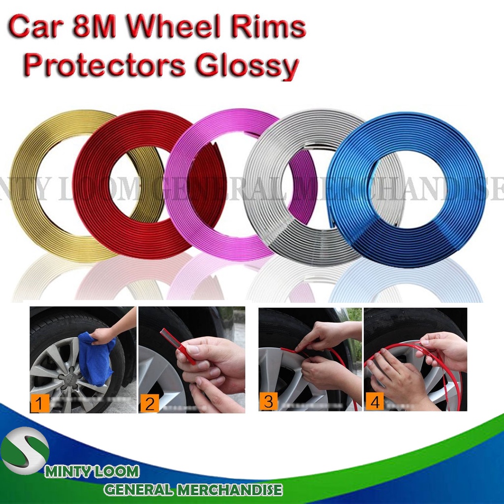 Car 8M Wheel Rims Protectors Decoration Strip Tire Guard Line Rubber ...