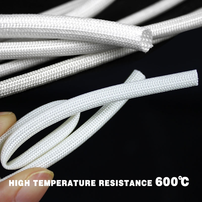 High temperature tube, wire casing, White 9mm~25mm 600℃ high ...