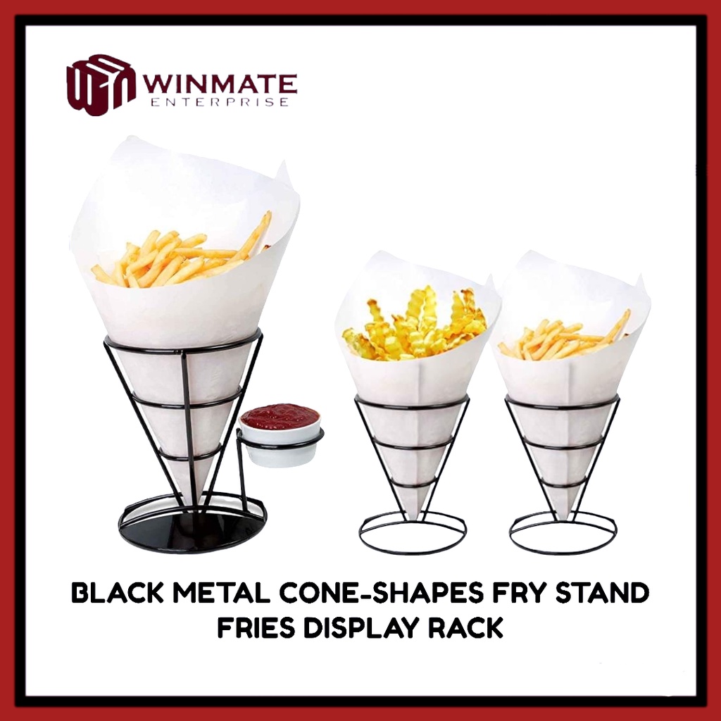 Black Metal Cone-shapes Fry Stand Fries Display Rack | Shopee Philippines