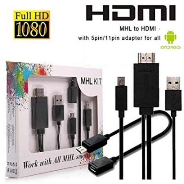 1080P 5pin+11pin MHL Universal MHL Micro USB to HDMI Cable | Shopee ...
