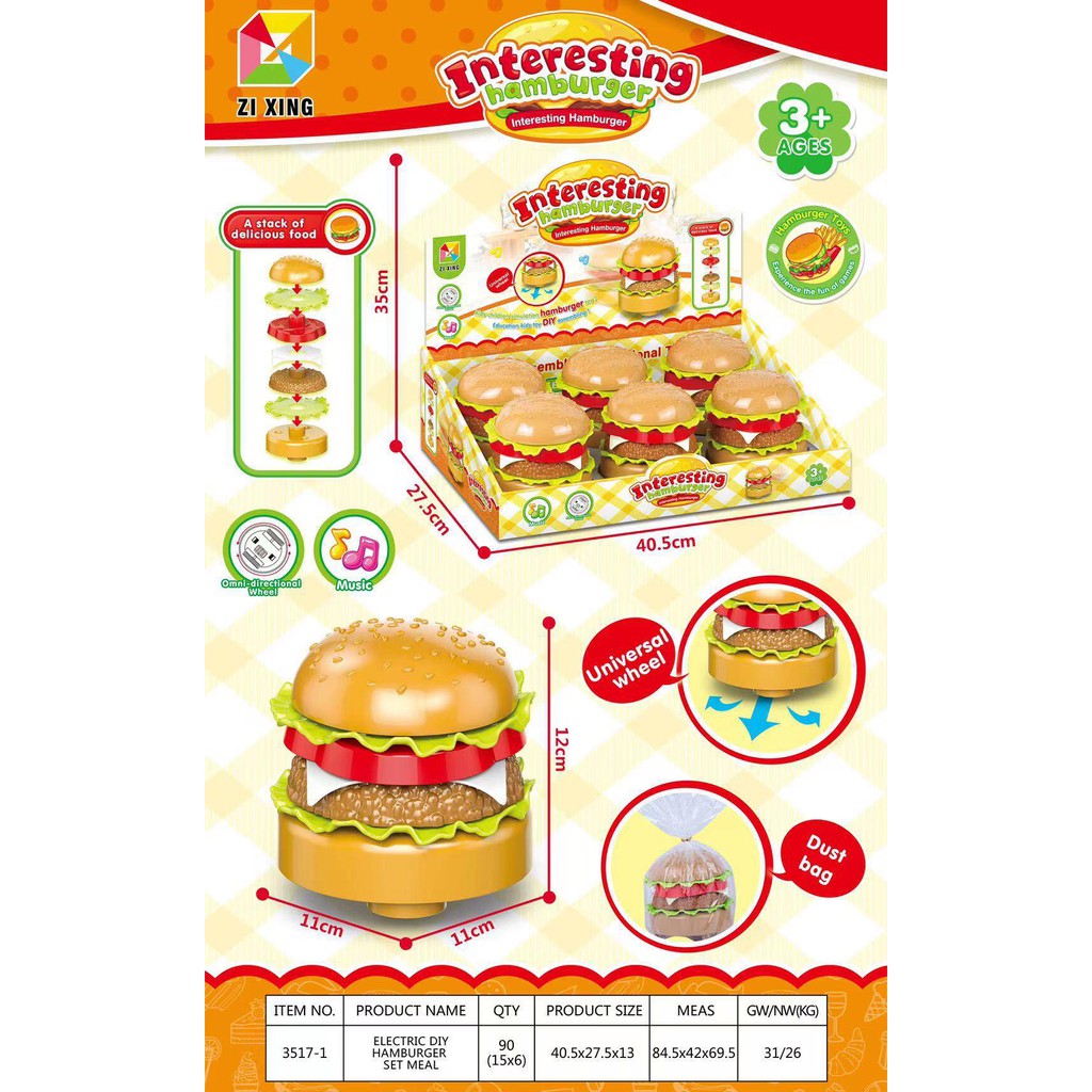 Toys Electric Hamburger Burger truck For Children Kids Girl And Boy ...
