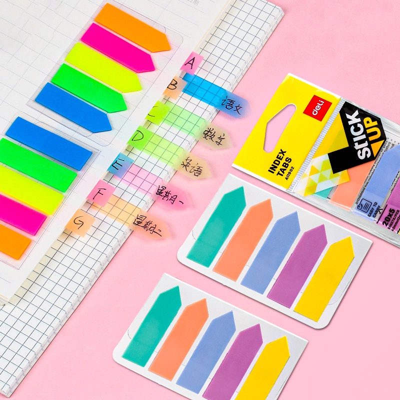 Deli Memo Pad Colorful Lable Sticker Bookmarks Notepad Sticky Note ...