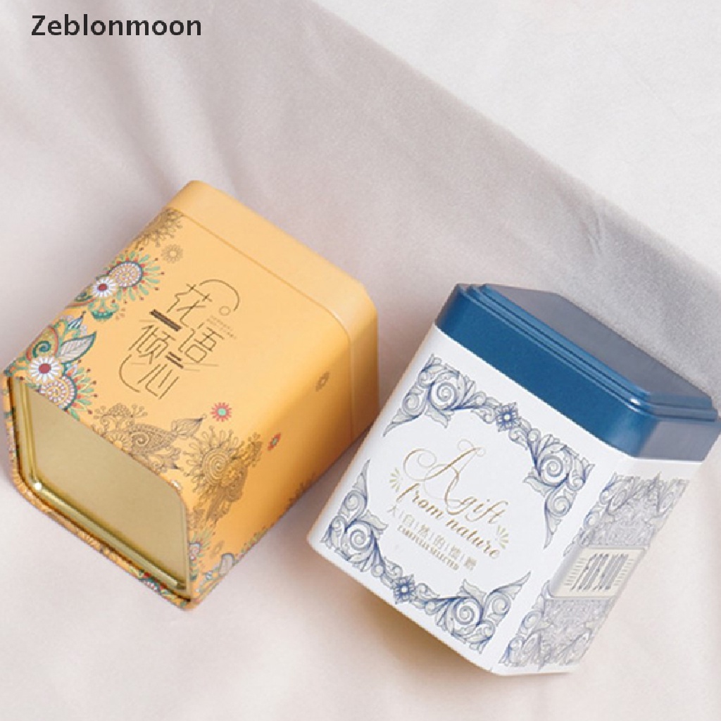 [moon] 2Pcs Tea Sealed Box Kitchen Storage Container Jar Tin Square Can ...