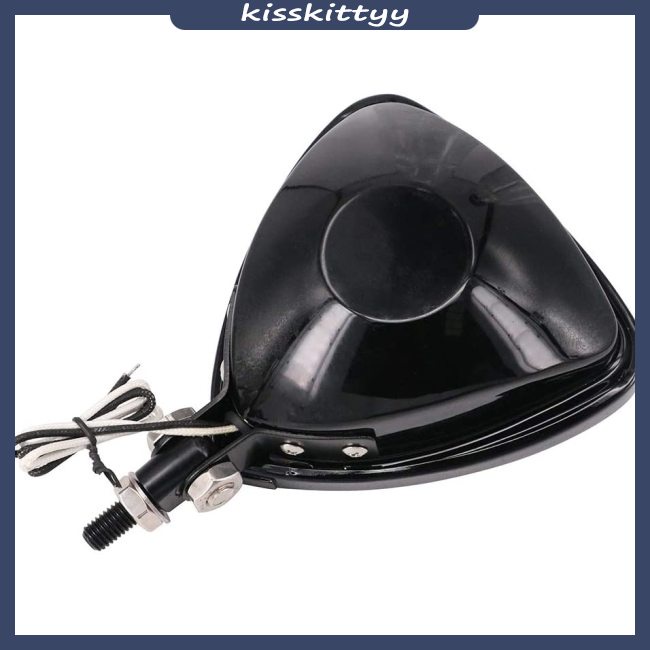 Kisskittyy Motorcycle Headlight Amber Triangle Chrome Headlight Lamp ...