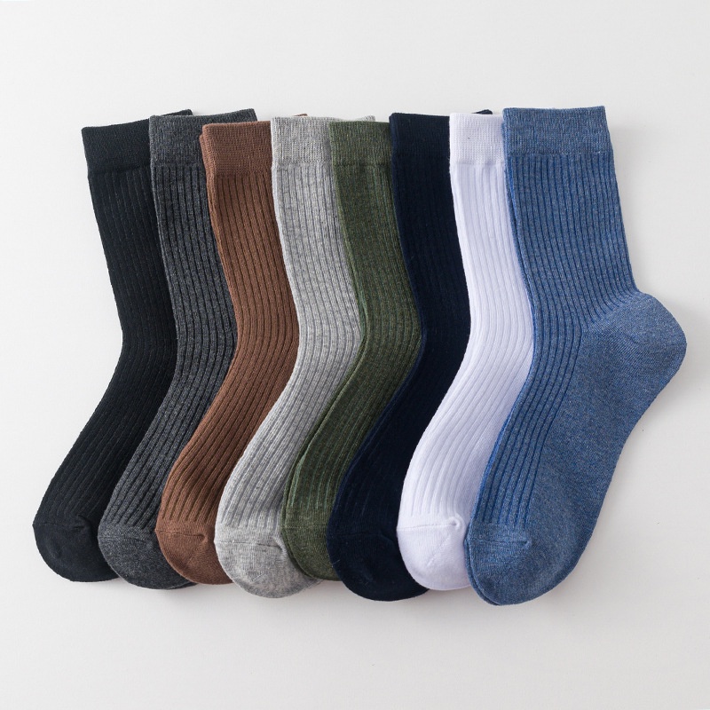 Men Socks Working Socks Office Wear Socks Plain Colour Soft Cotton ...