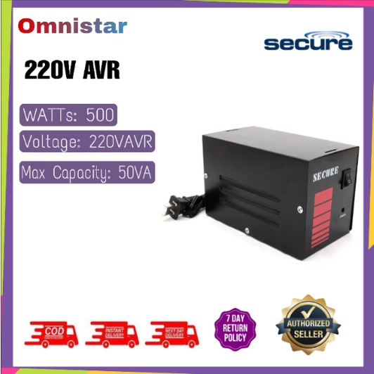 Secure Computer AVR 500W Automatic Voltage Regulator 220 Volts with ...
