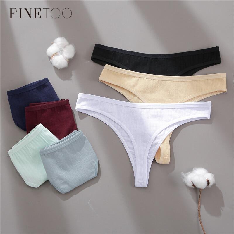 Finetoo Women Thongs Soft Cotton Thong Sexy Low-Rise T-Back Underwear S ...
