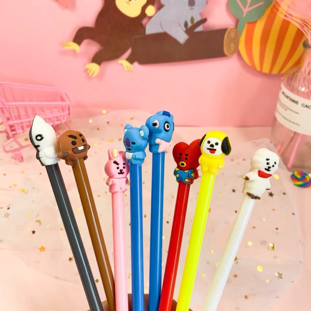 BTS BT21 sign pen gel pen 12pcs/set 8898 | Shopee Philippines