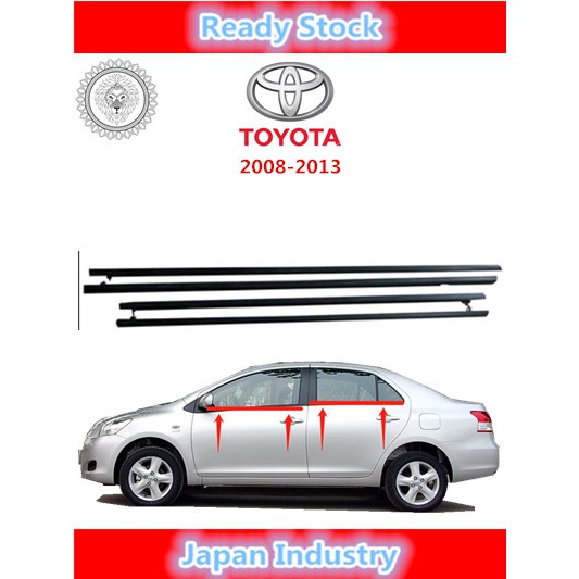 4 pcs all doors Car Window Door Seal Cover for Toyota VIOS 2008 2009 ...