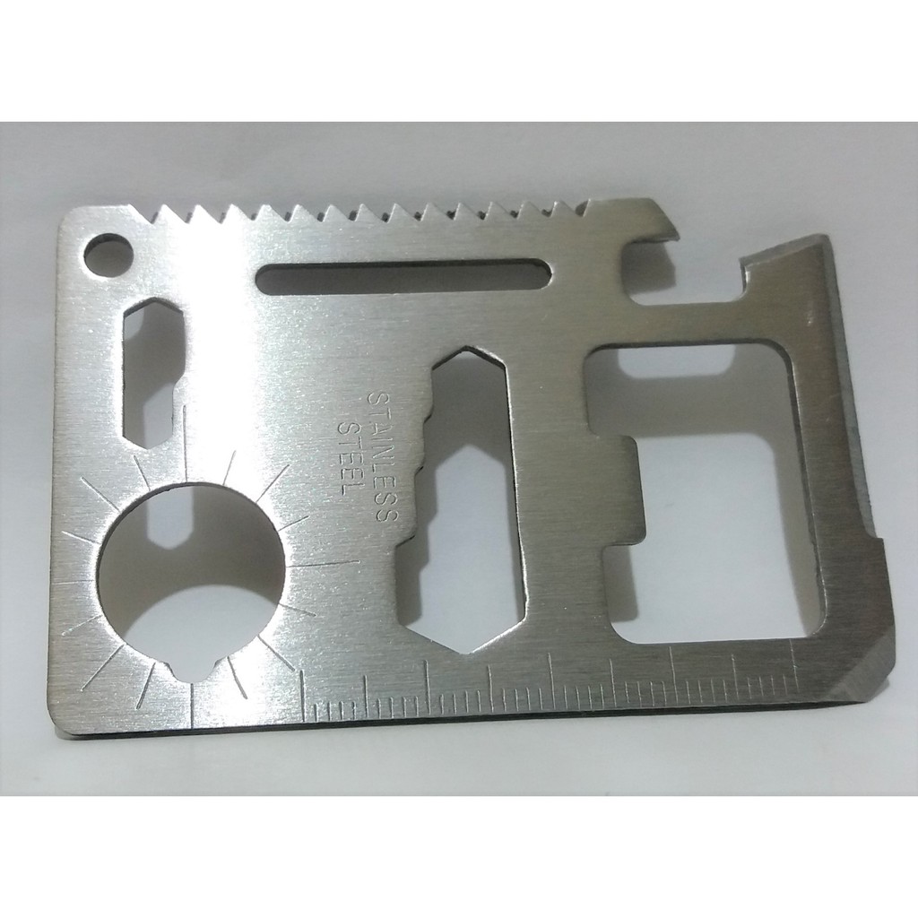 11 in 1 multi tool pocket credit card size for camping emergency ...