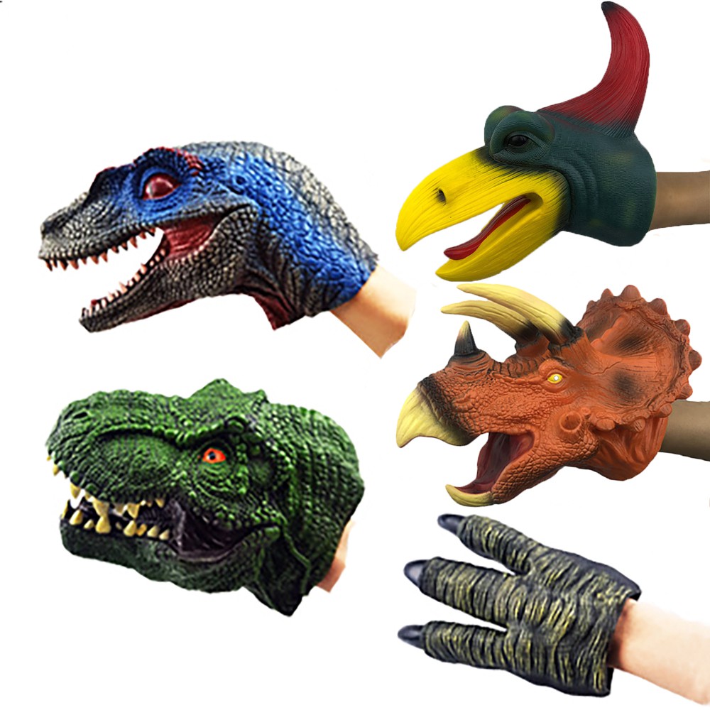 Amigo Dinosaur Hand Puppets Soft Rubber Dinosaur Toys Realistic ...