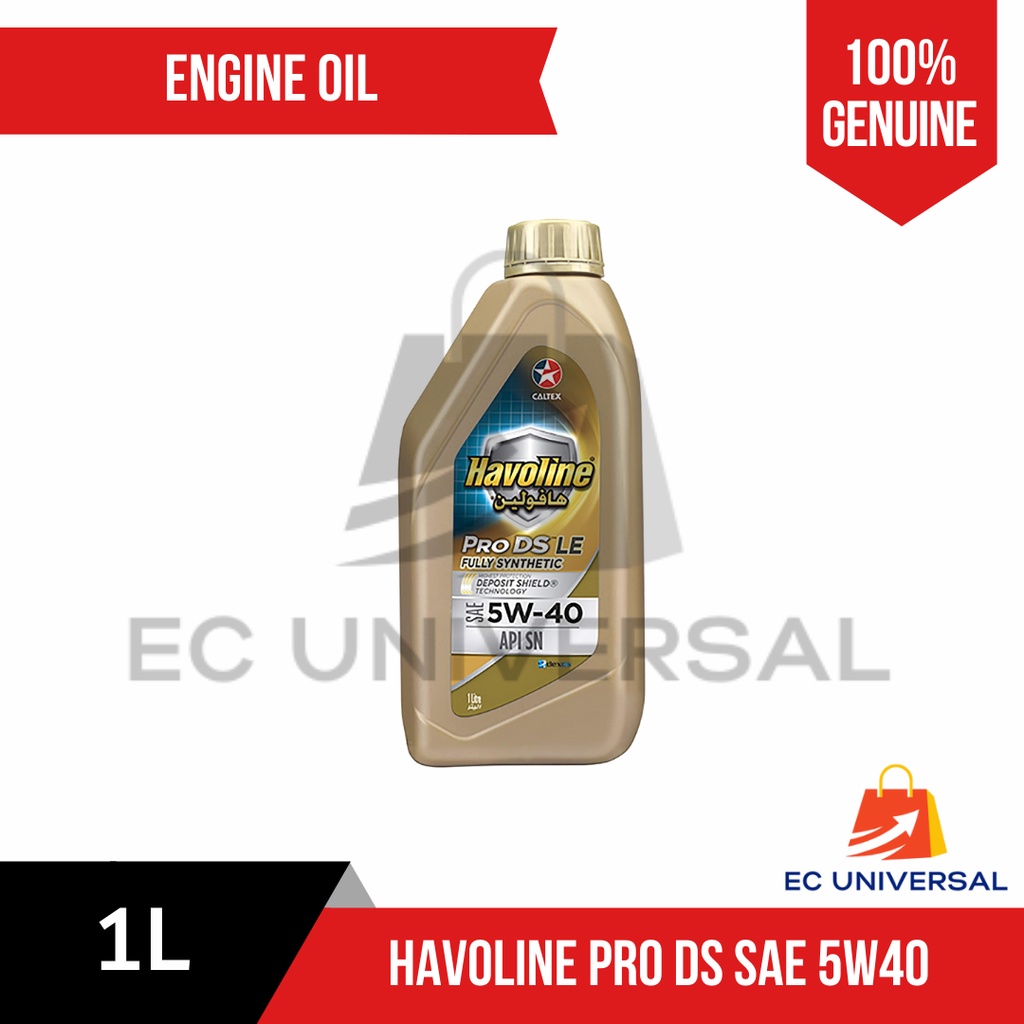 Caltex Havoline Pro DS Fully Synthetic LE SAE 5W40 (1L) Liter Engine ...