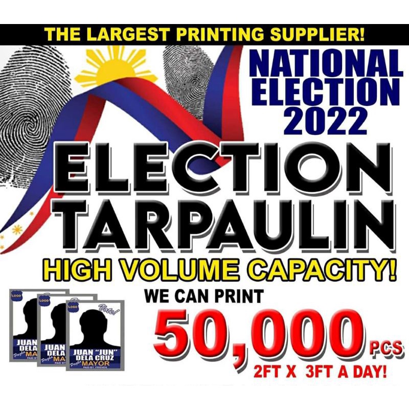 ELECTION TARPAULIN Direct printing owner!!- 100% Mura!!! | Shopee ...