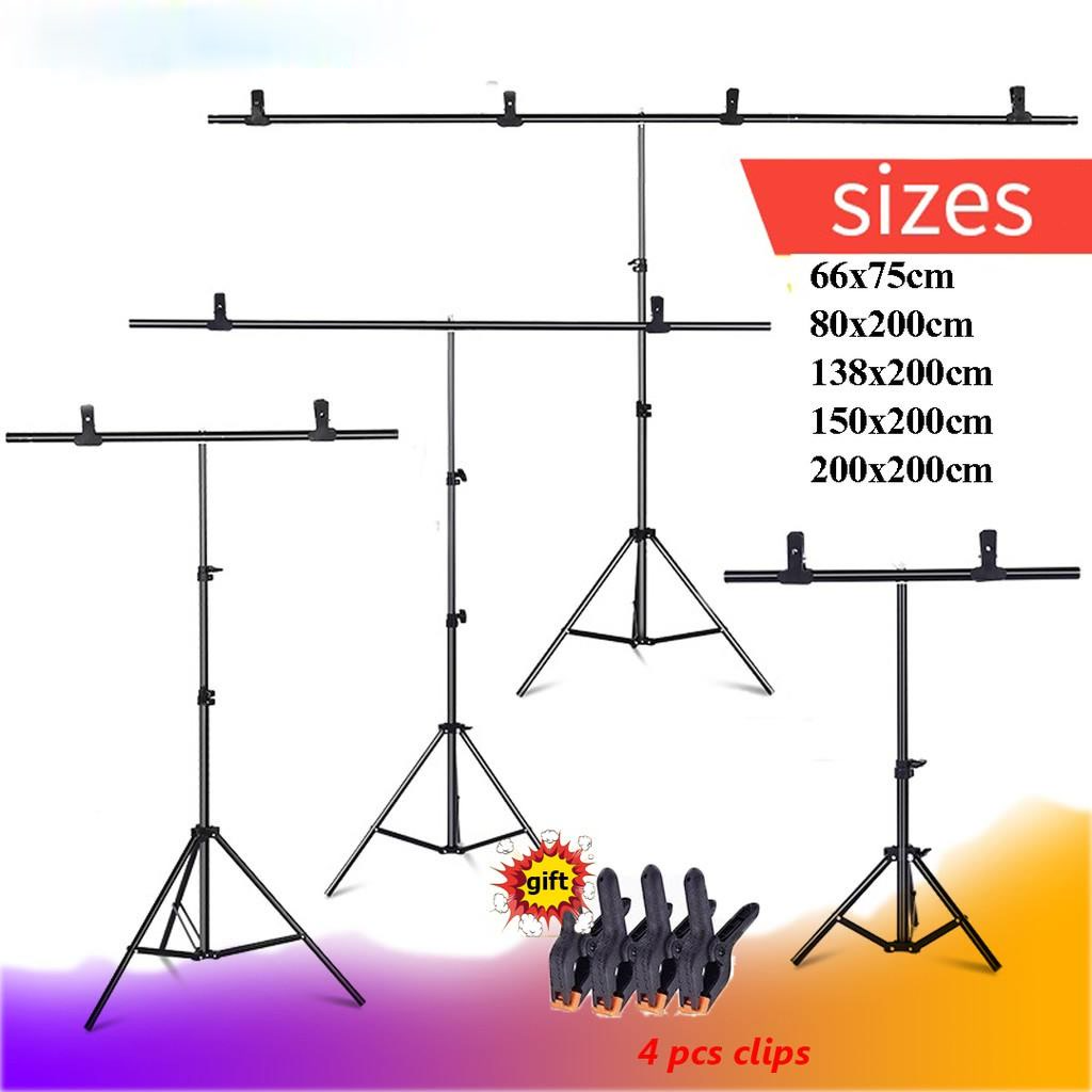 T-shape Background Stand Adjustable Telescopic Backdrop Stand Multiple ...