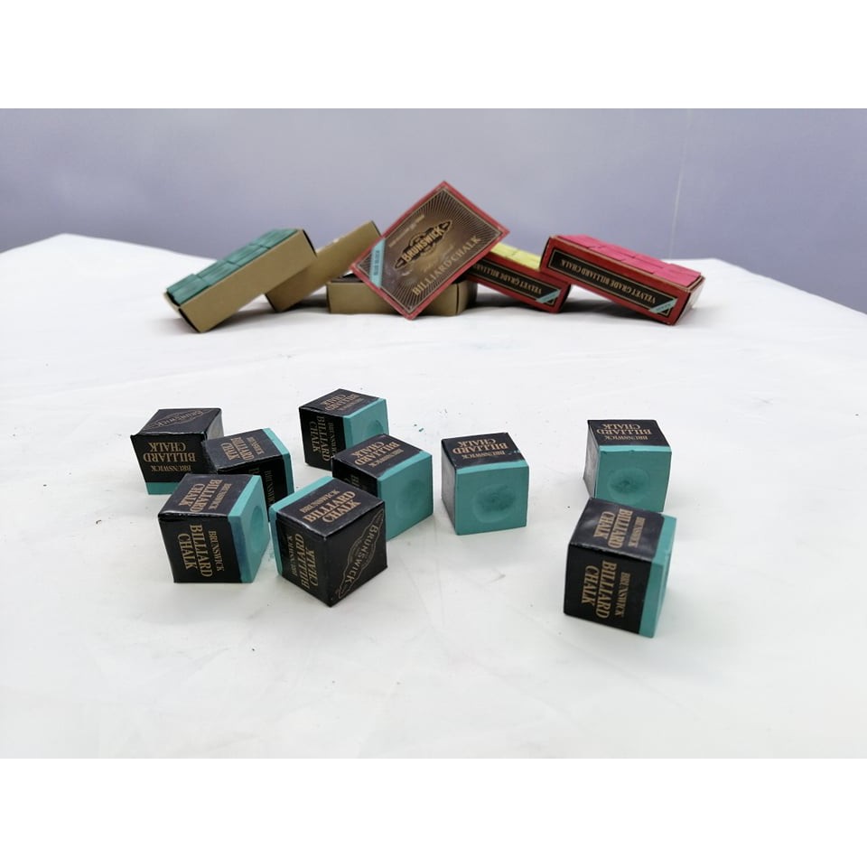 9PCS.BRUNSWICK BILLIARD CHALK LIGHT GREEN ( TISA / GAMIT SA BILYARAN ...