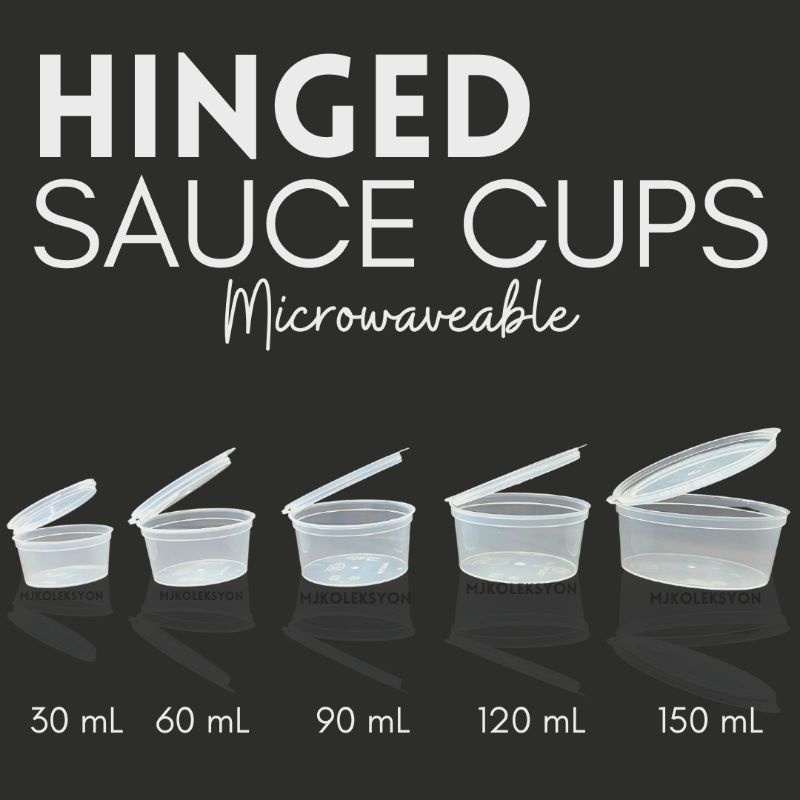Hinged Sauce Cup 50pcs/pack Microwavable for Gravy Salad Catsup ...