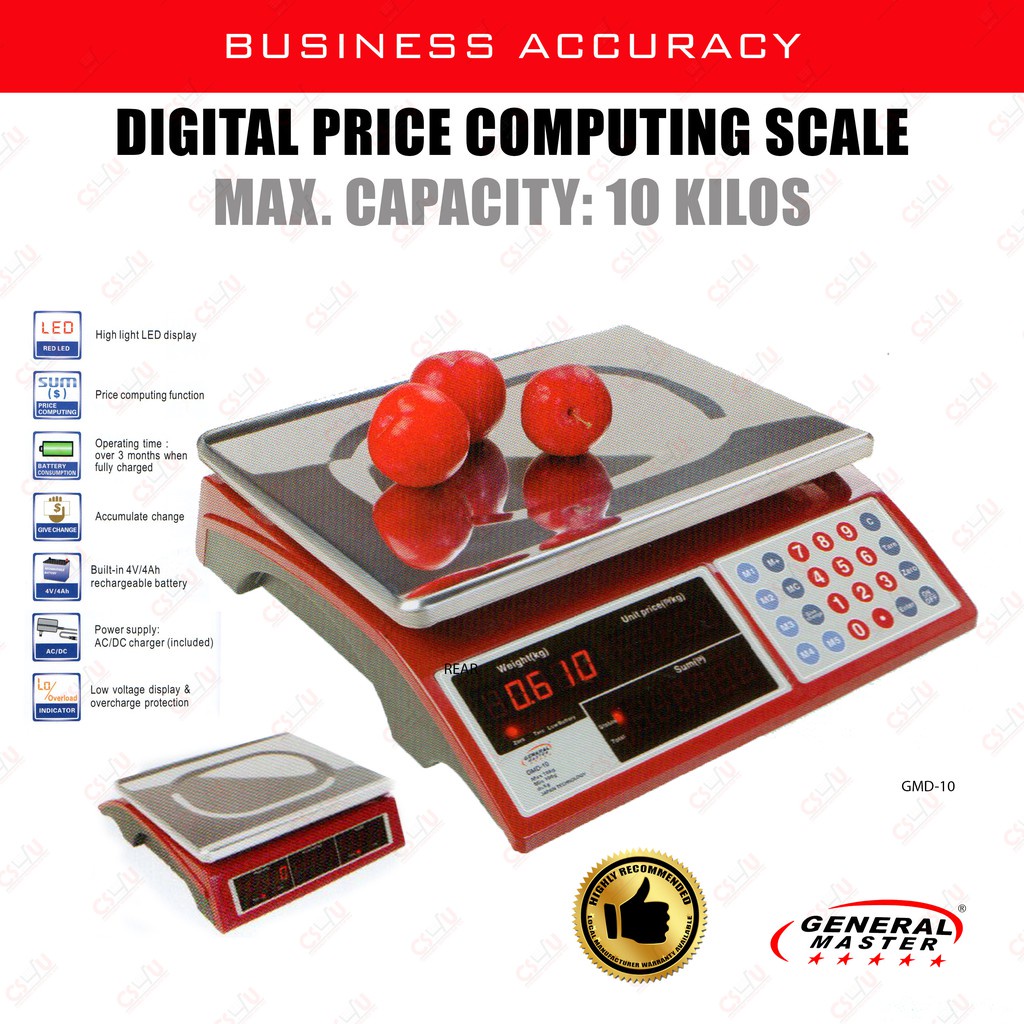 10KG. Digital Weighing Scale Price Computing General Master (Timbangan ...