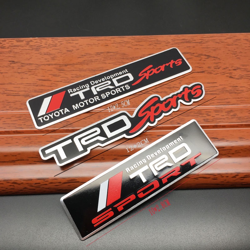 Car Styling Aluminum Sticker TRD Sports Logo Trunk Mudguard Sticker ...