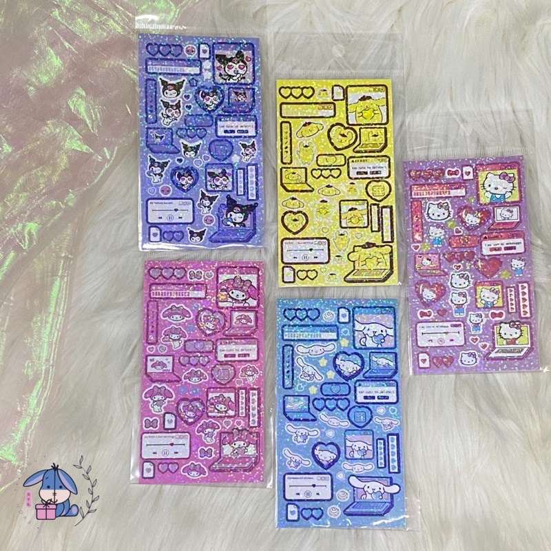 Sanrio Cuckoo Decoration Cute Lazers Stickers Hello Kitty/Pom Pom Purin/Cinnamoroll/Kuromi ...