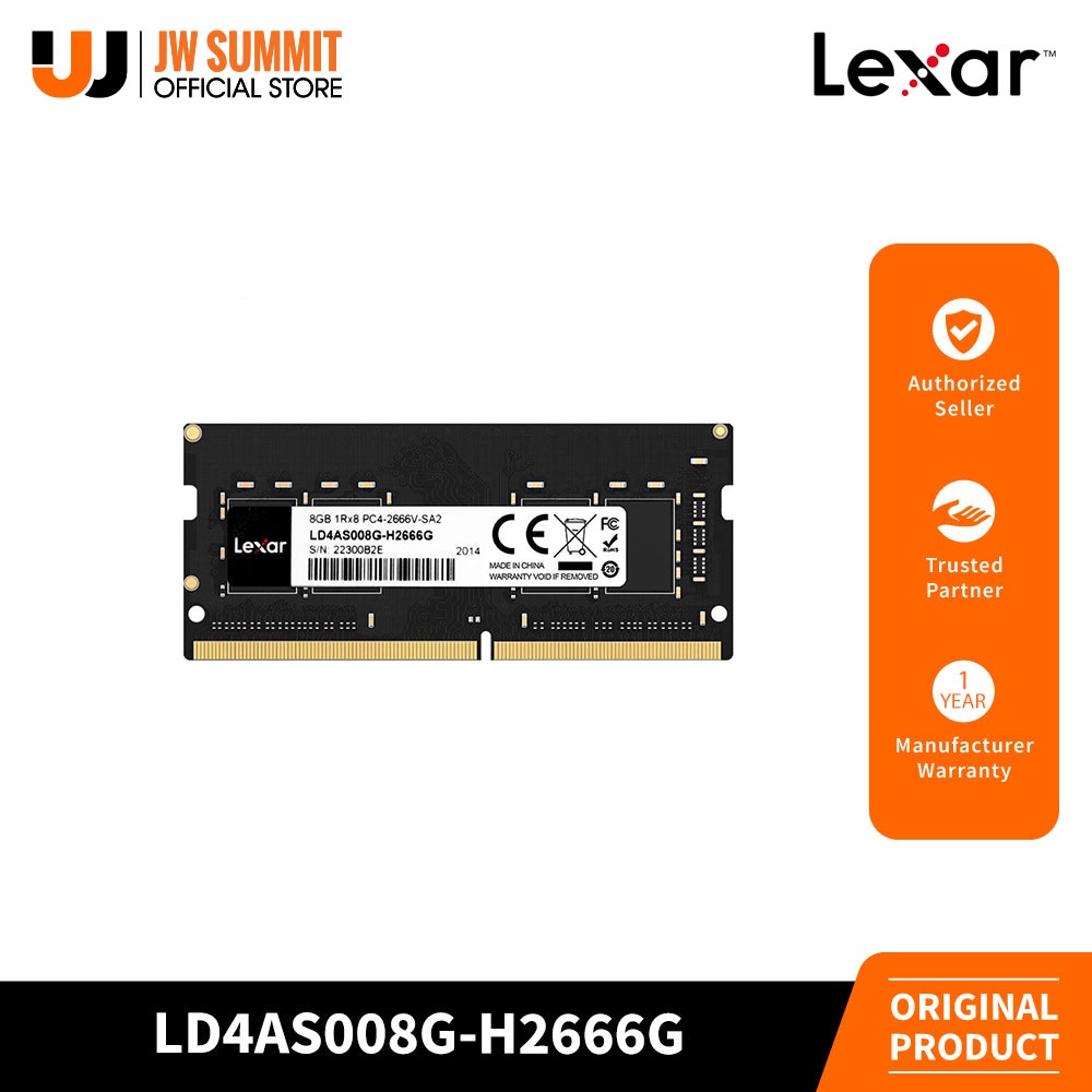Lexar DDR4 SODIMM 8GB JEDEC Laptop Memory (LD4AS008G-H2666G) | Shopee ...