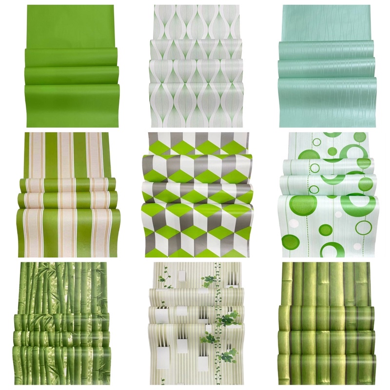 BHW Wallpaper Self Adhesive Color Green Wall paper Design PVC ...