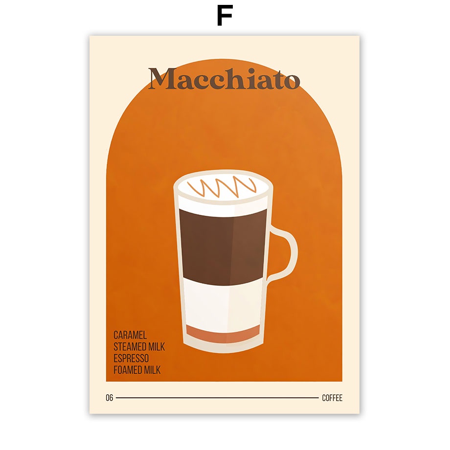 Caffe Latte Espresso Abstract Coffee Wall Art Canvas Painting Nordic ...