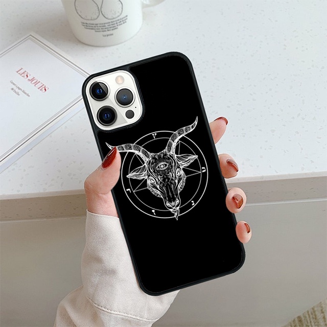 Satanic scary skull Phone Case For iPhone 13 12 Mini X XR XS Max Cover ...