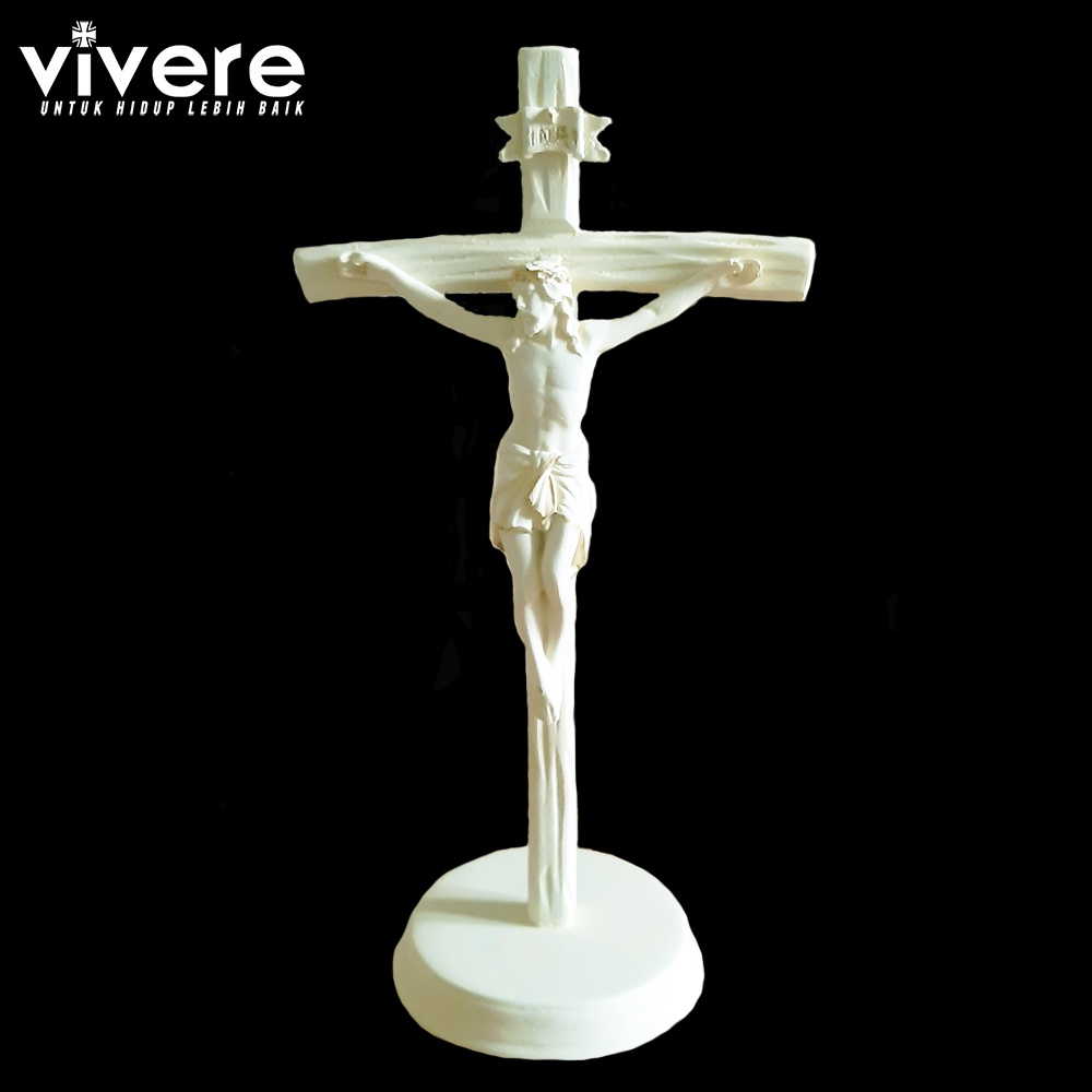 KAYU PUTIH Sitting Jesus Cross Ivory White Wood Motif 25 cm | Shopee ...