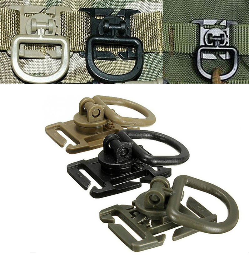 5 pcs rotation D ring clip molle attach webbing clamp tactical backpack ...