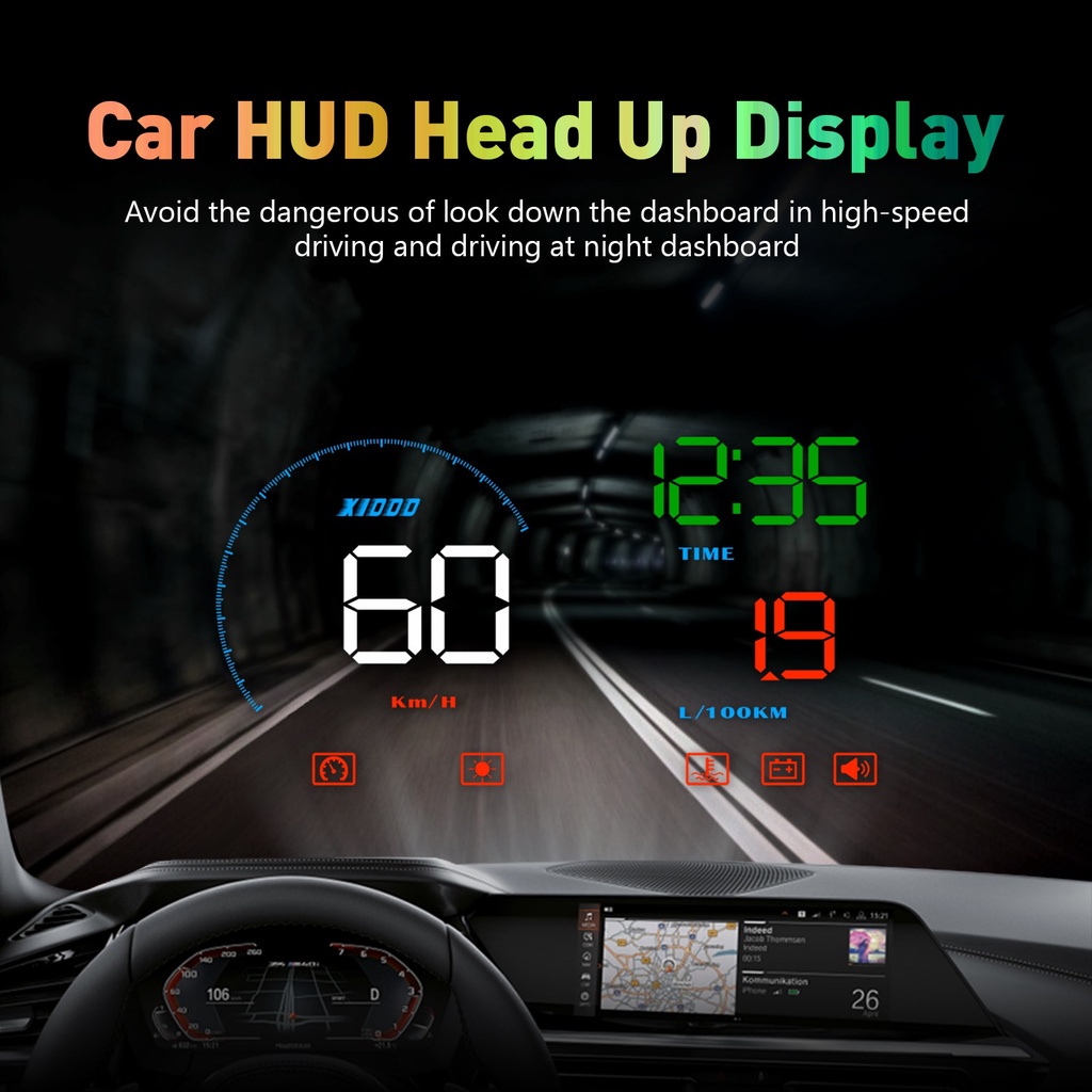 Newest Head Up Display Car OBDII EUOBD Windshield Projector HUD Shift ...