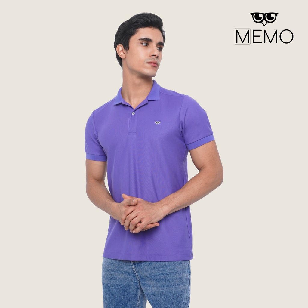 Memo Owl Polo For Men (Light Violet) | Shopee Philippines