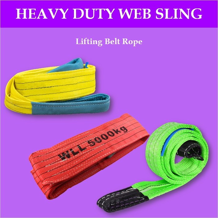 2-5Tons 2-5meters Heavy Duty Lifting Belt Webbing Sling Belt W/Double ...