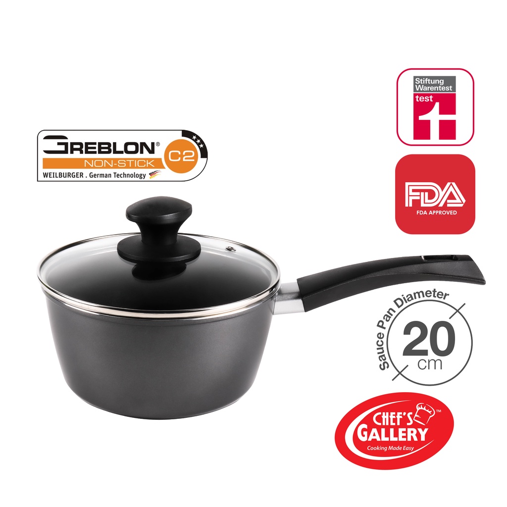 Chef's Gallery Greblon Non-Stick Coating Saucepan 20cm | Bakelite ...