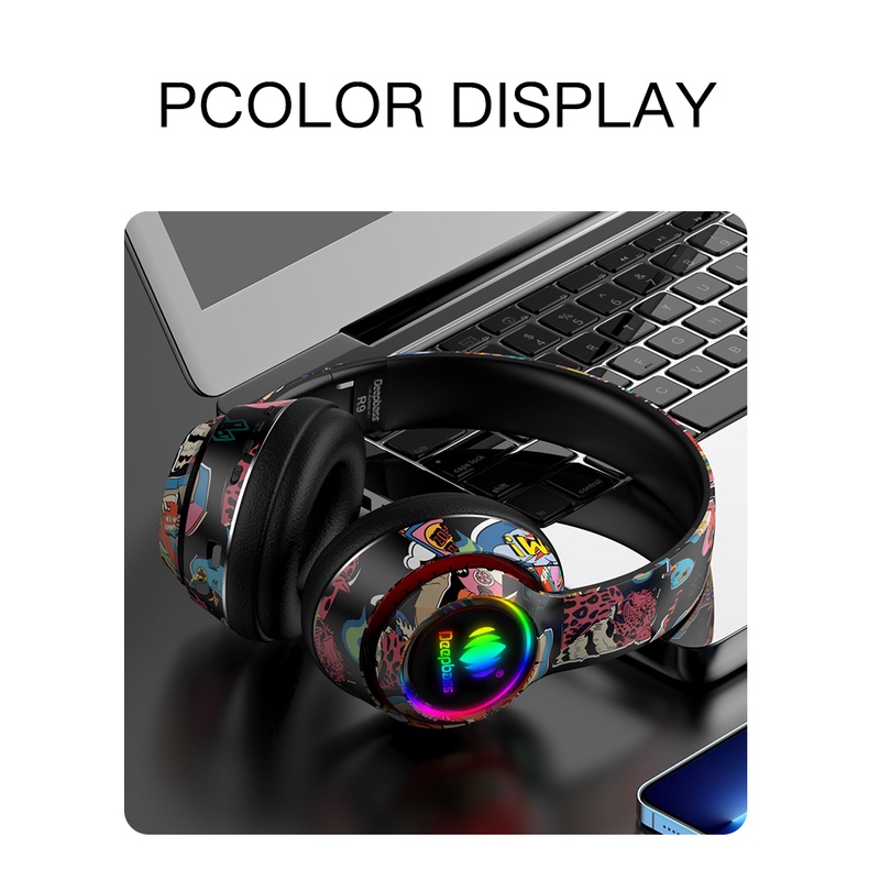 new L750 Colorful Graffiti Headset Bluetooth Headset Foldable Subwoofer ...