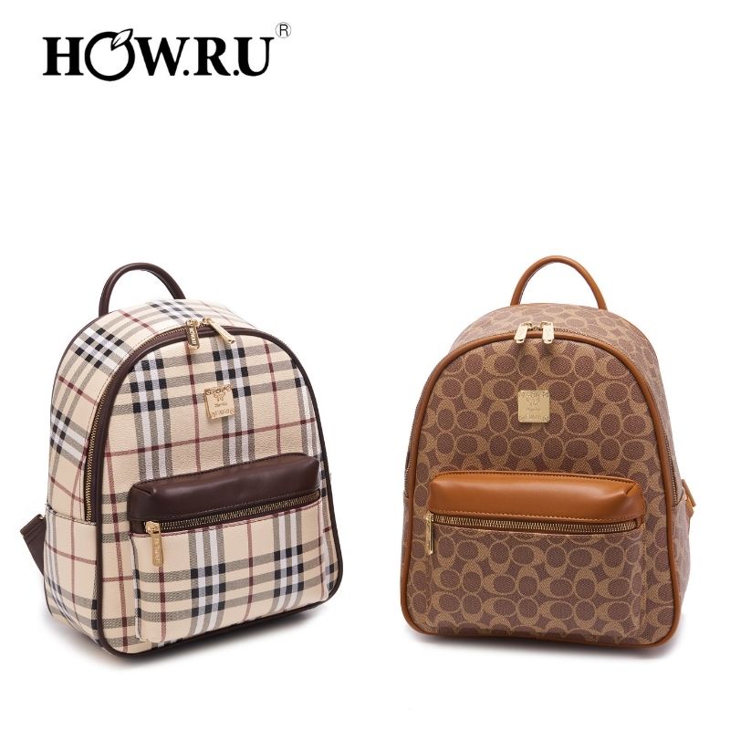 How.R.U Backpack Pu Leather Bag For Women | Shopee Philippines