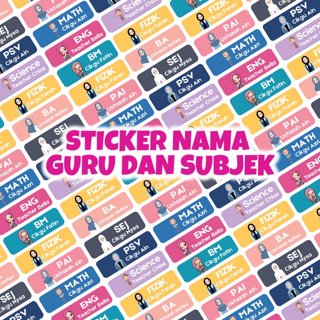 Teacher and Subject Name Stickers for Cikgu (60pcs/set) | Shopee ...