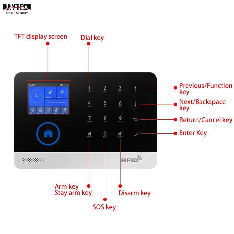 DAYTECH WIFI GSM Burglar Alarm System TUYA APP Control Anti Theft Alarm ...