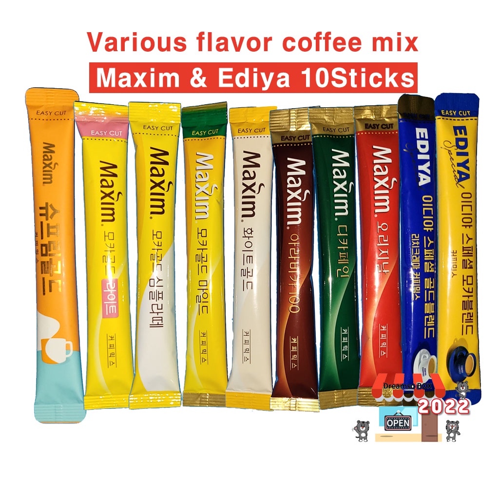 Maxim & Ediya Various Flavors 10 Sticks/Korean coffee mix/Dreamso ...