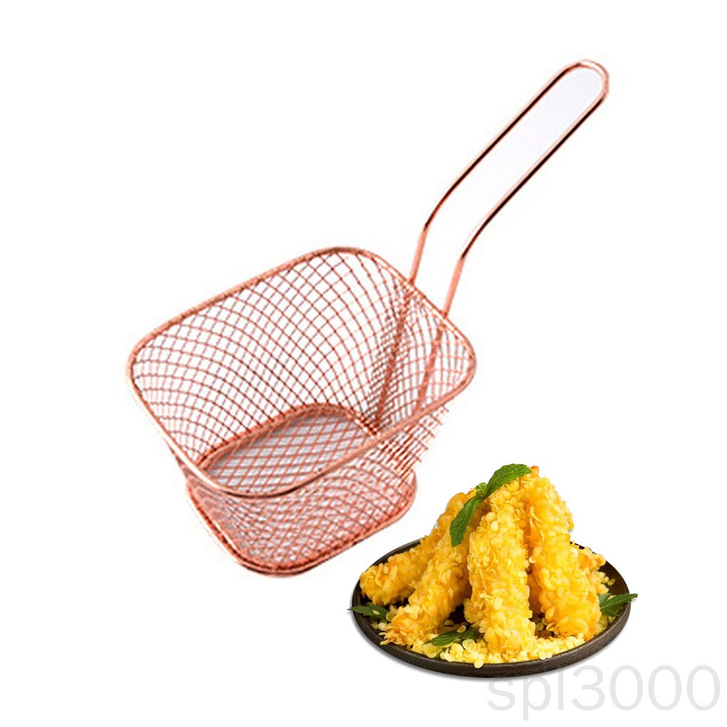 SPL-Square Frying Serving Deep Fry Basket French Fries Mesh Wire Net ...