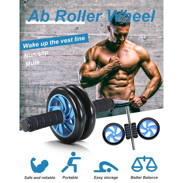 AB Rollers Wheel Arm Waist Leg Exercise Abdominal Wheel Fitness Wheel ...