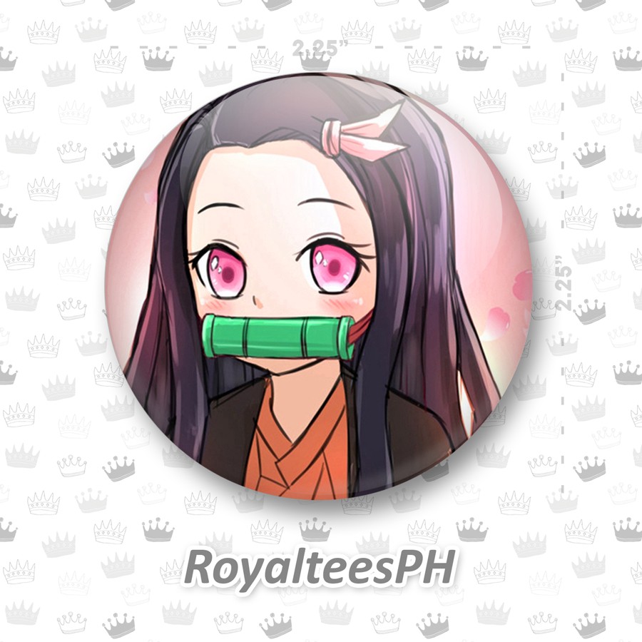 Demon Slayer Kimetsu no Yaiba Nezuko Fan-made Anime Button Pins ...