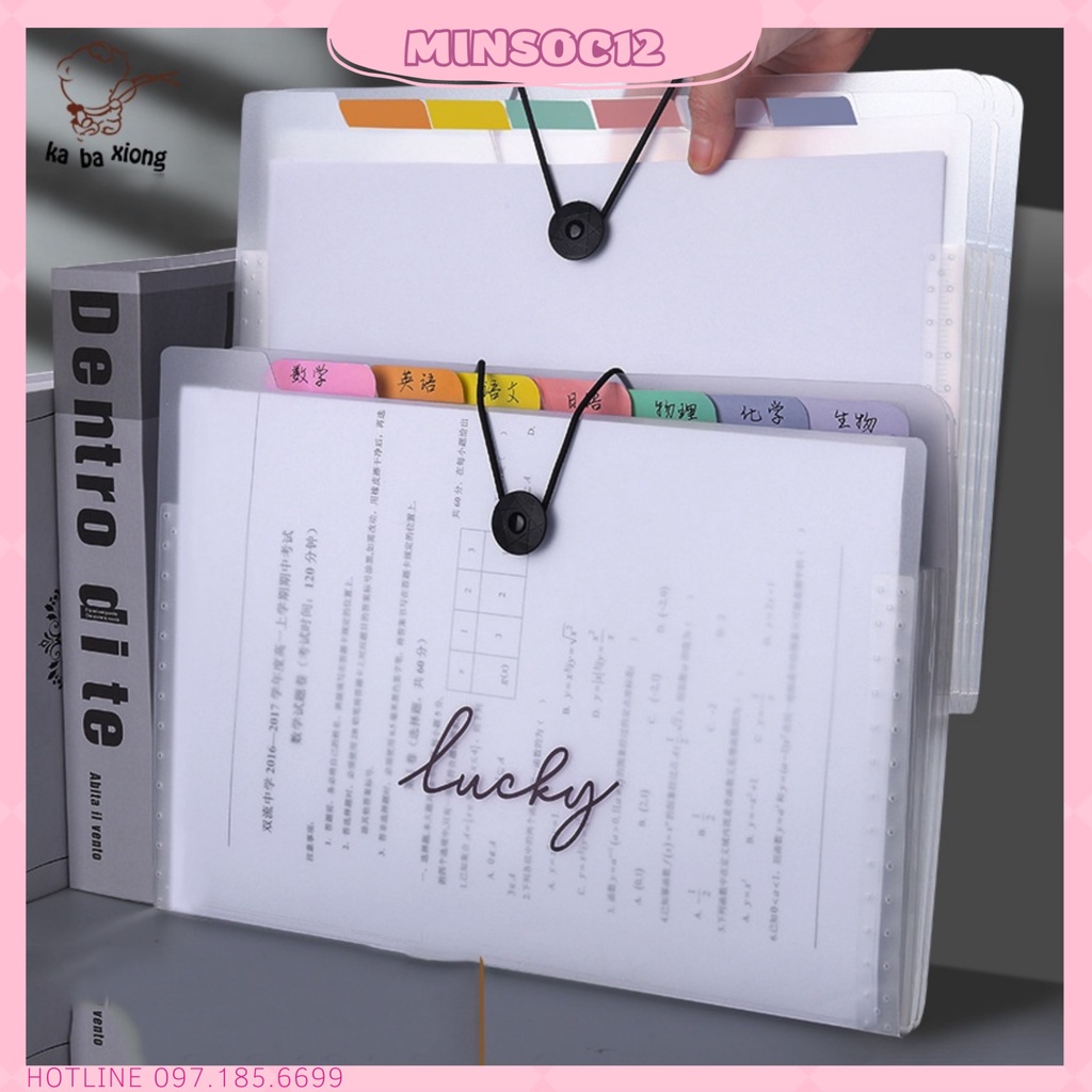 A4 document folder, transparent multi-compartment waterproof document ...