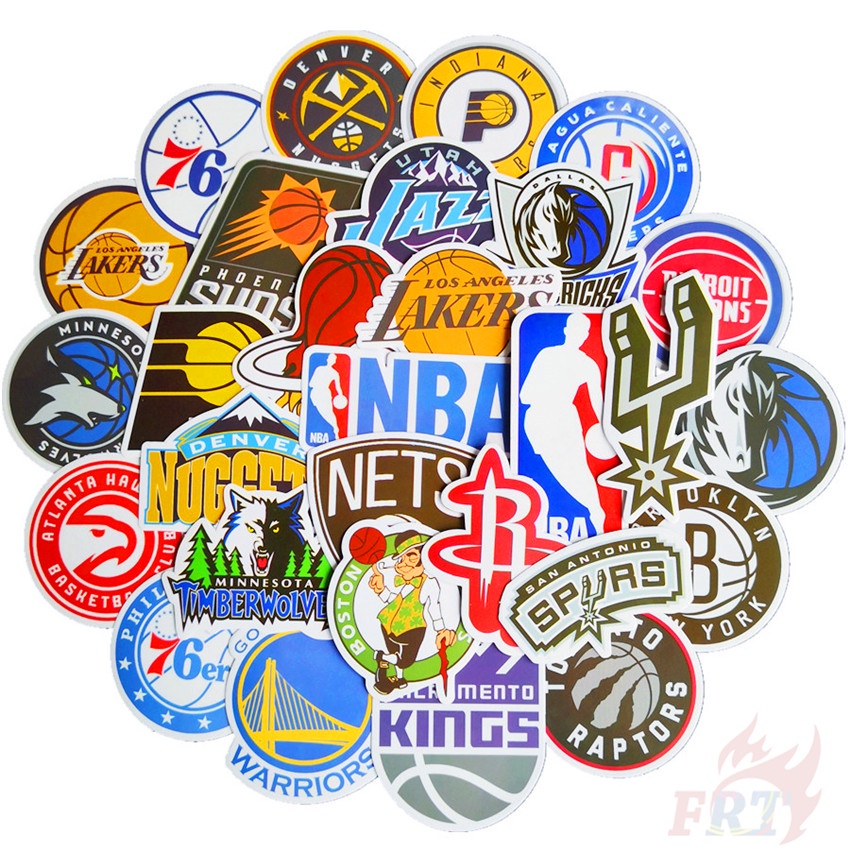 NBA Team Logo - Series 01 Classical Stickers 54Pcs/Set Waterproof DIY ...
